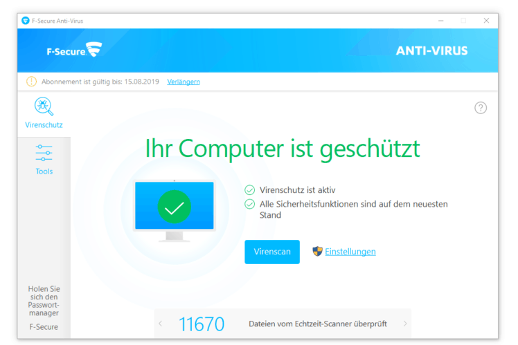 F-Secure Anti-Virus Test 2025