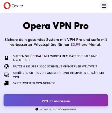 Opera VPN Test 2026: VPN mit wenig Sicherheit